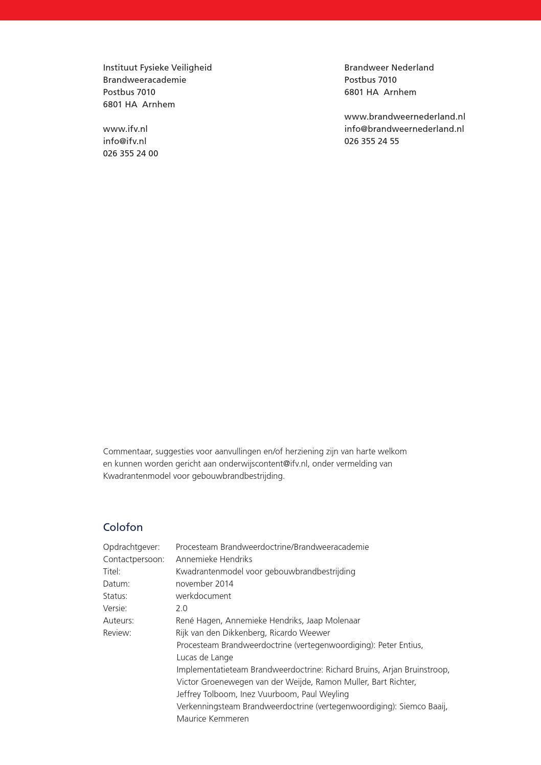 Kwadrantenmodel gebouwbrandbestrijding by Brandweer Nederland - Issuu