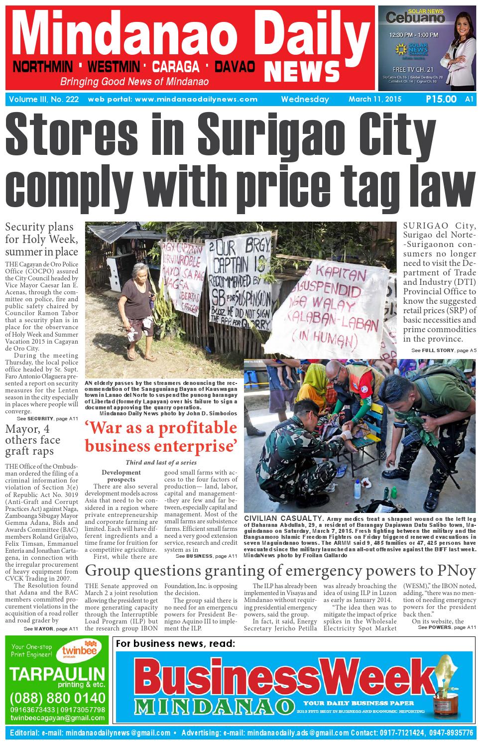 Mindanao Daily Caraga (March 11, 2015) by Mindanao Daily News - Issuu