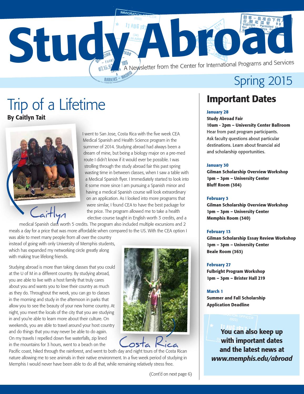 Study Abroad : Spring 2015 newsletter by University of Memphis - Issuu
