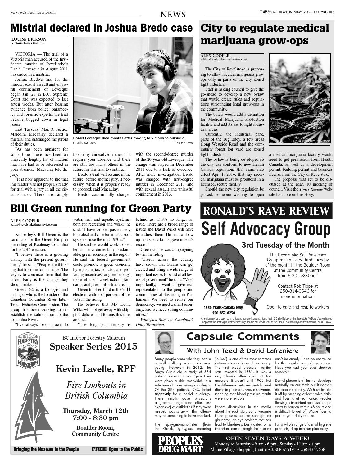 Revelstoke Times Review, March 11, 2015 by Black Press Media Group - Issuu