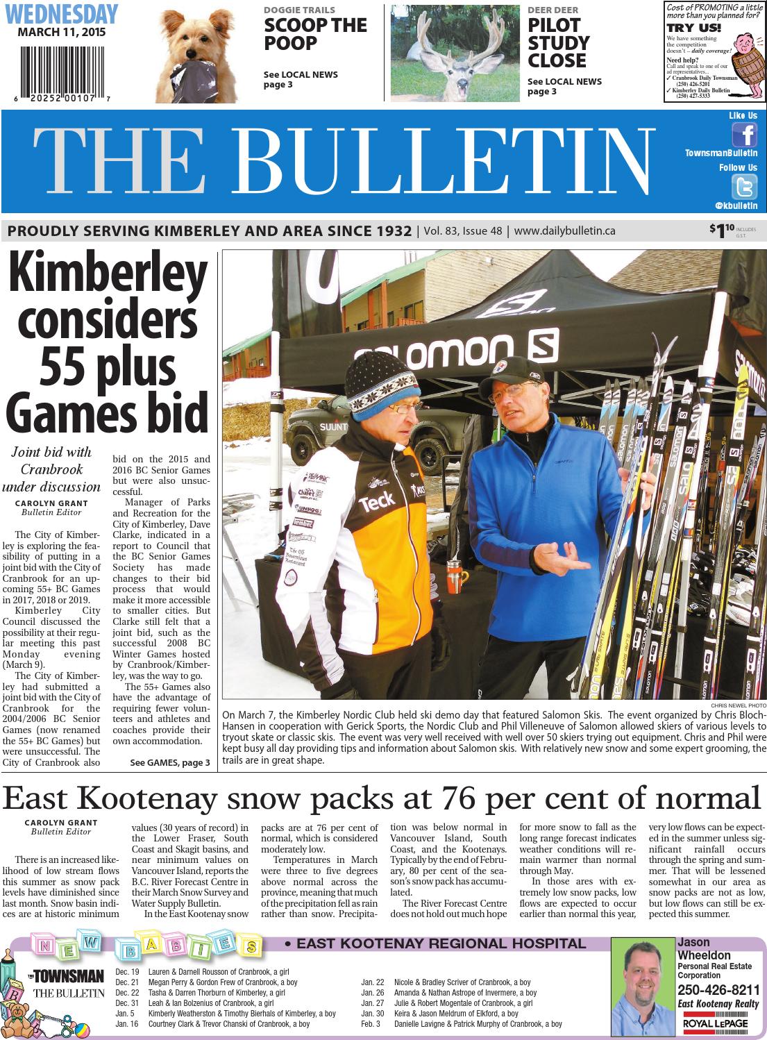 Kimberley Daily Bulletin, March 11, 2015 by Black Press Media Group - Issuu
