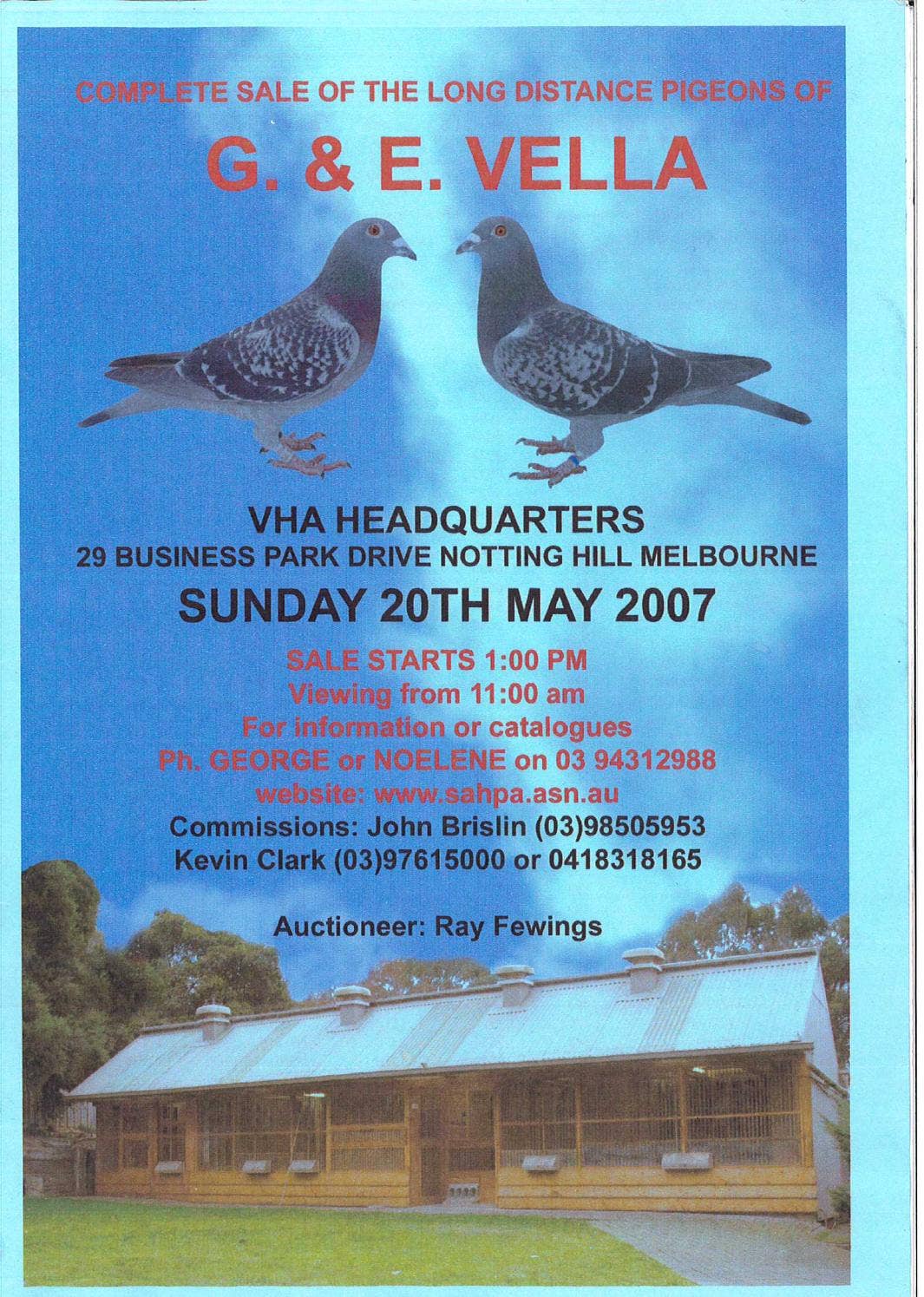 G & E Vella 20th May 2007 by Australian Pigeon Catalogues - Issuu