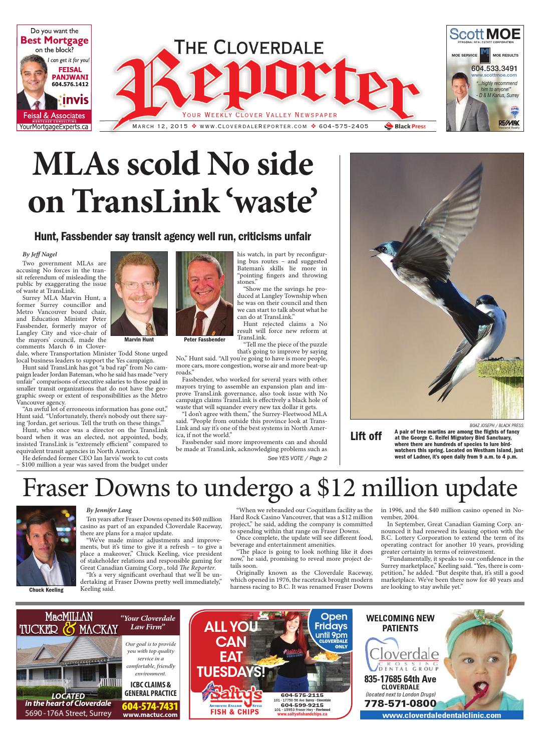 Cloverdale Reporter, March 12, 2015 by Black Press Media Group - Issuu