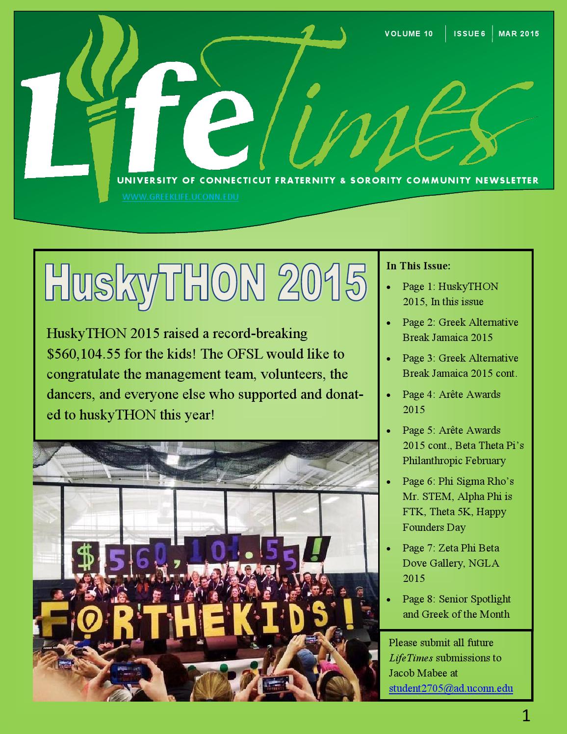 UConn Fraternity and Sorority Life Newsletter - March 2015 by UConn ...