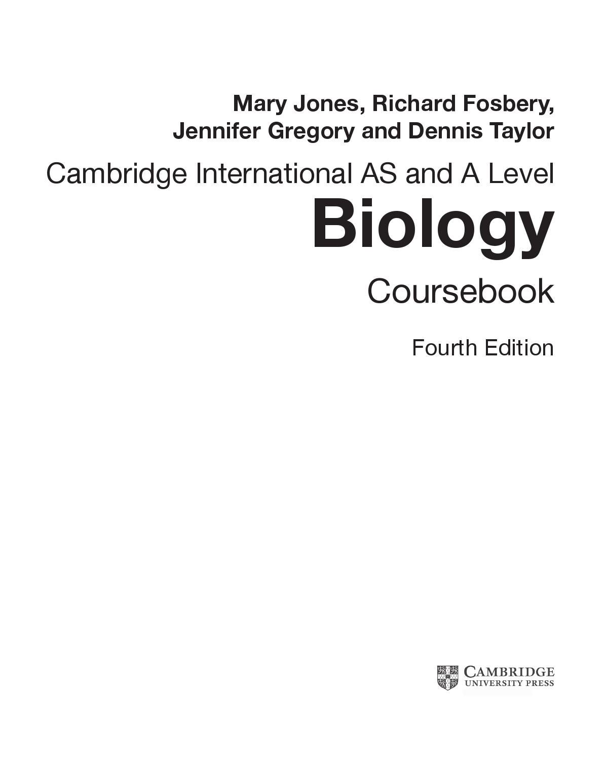 Cambridge International AS and A Level Biology Coursebook with CD-ROM ...