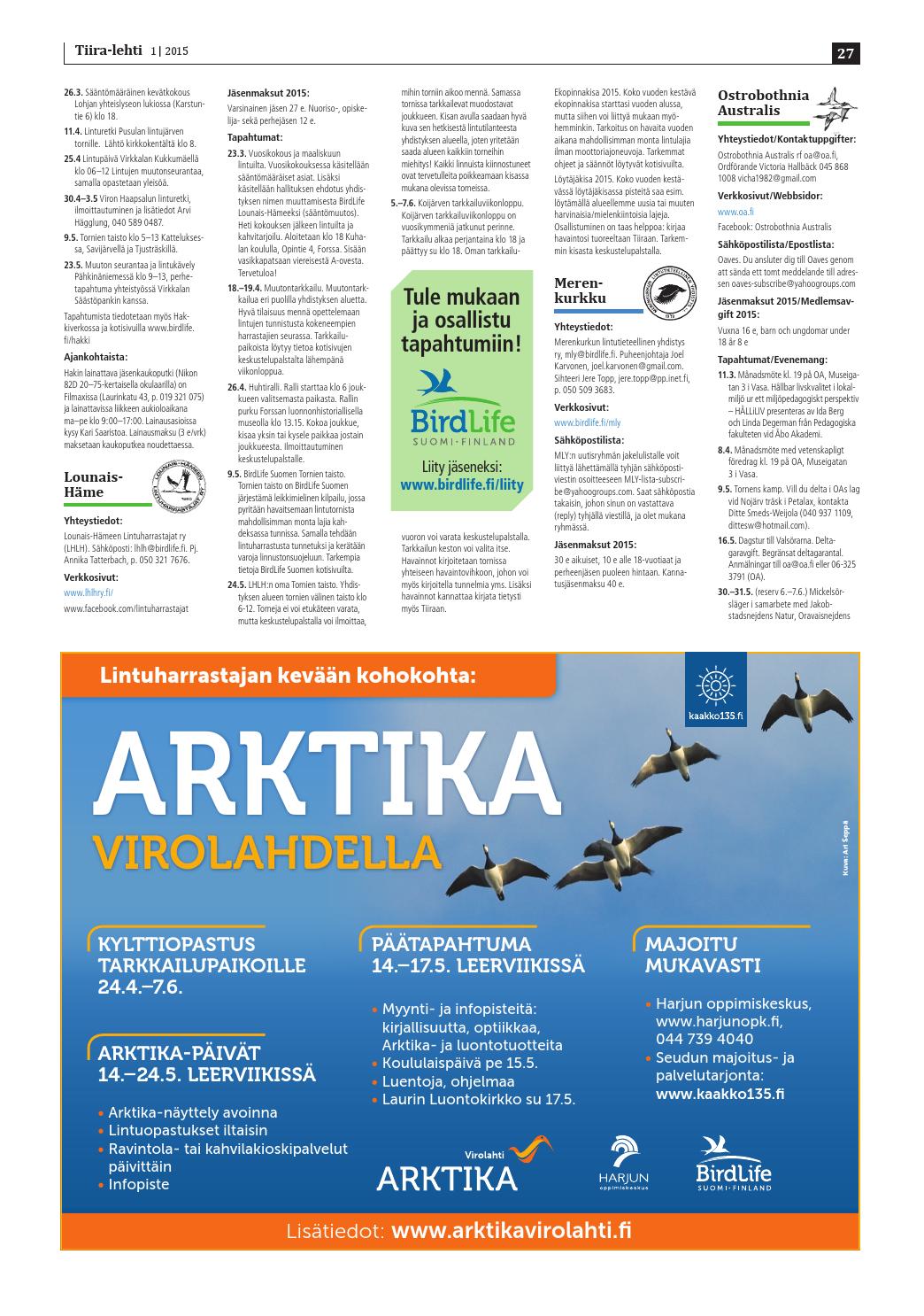 Tiira 1/2015 by BirdLife Suomi - Issuu