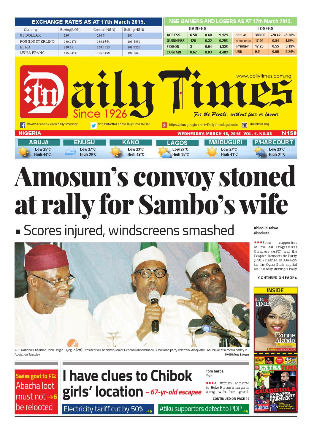Daily Times of Nigeria Newspaper by Daily Times of Nigeria - Issuu