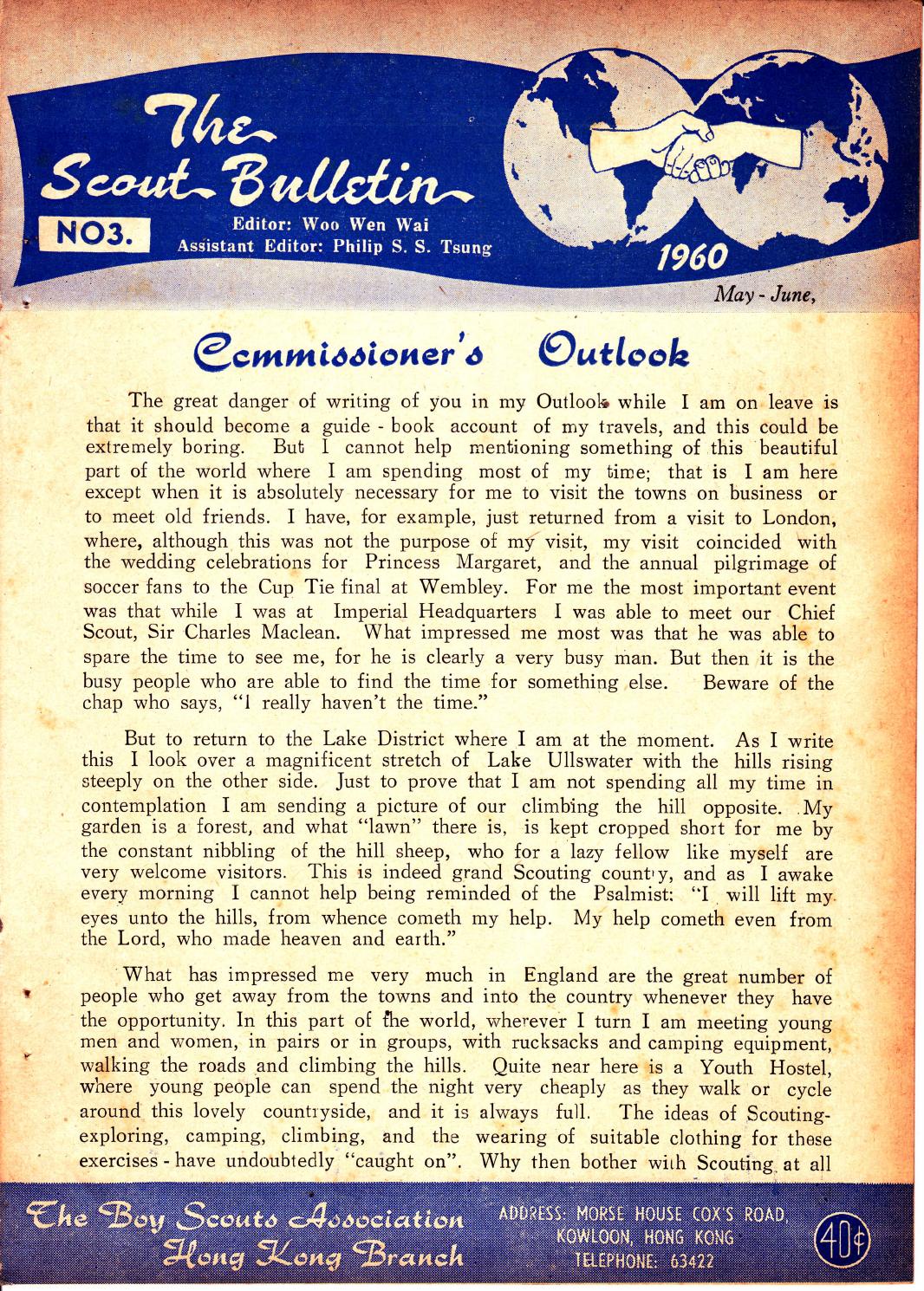 1960 The Scout Bulletin Number 3, The Boy Scouts Association Hong Kong ...
