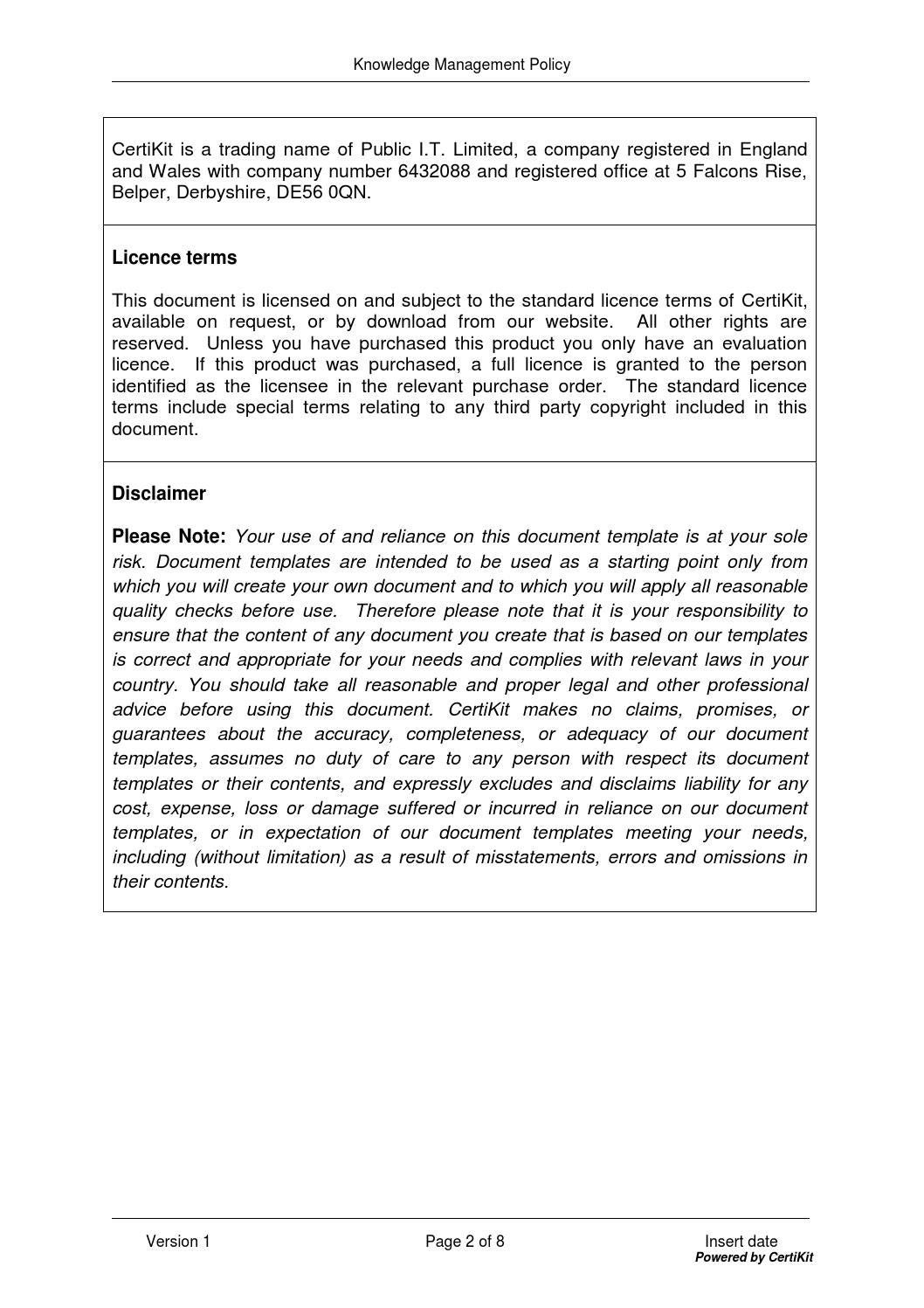 Itilst0301 knowledge management policy by CertiKit Limited - Issuu
