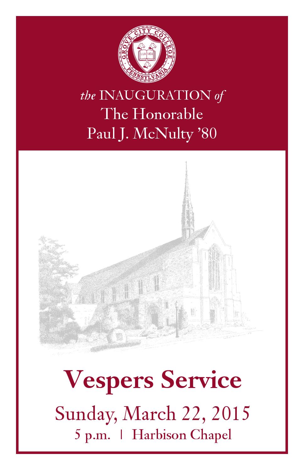 Vespers Service Program by Grove City College - Issuu