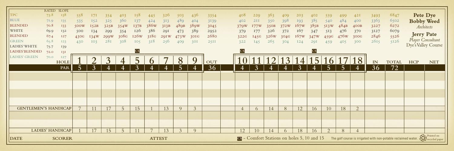 Dye's Valley Scorecard by TPCNetwork - Issuu