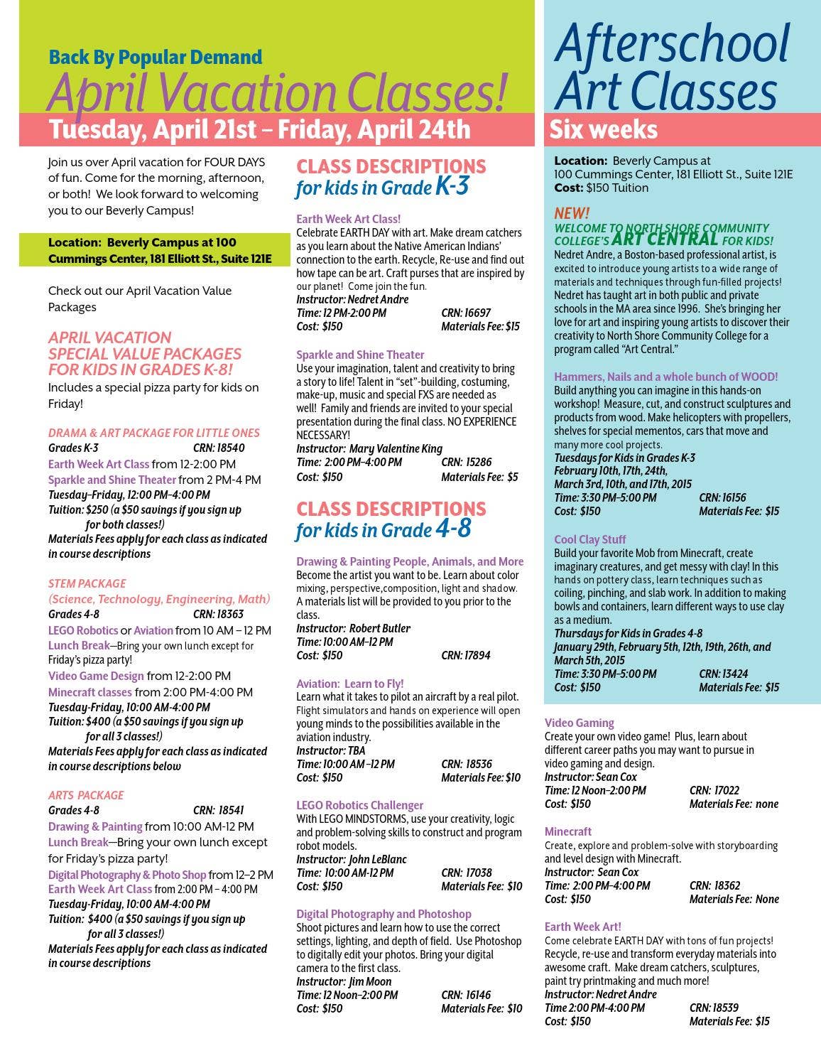 Nscc youth program april vacation courses 2015 by North Shore Community ...