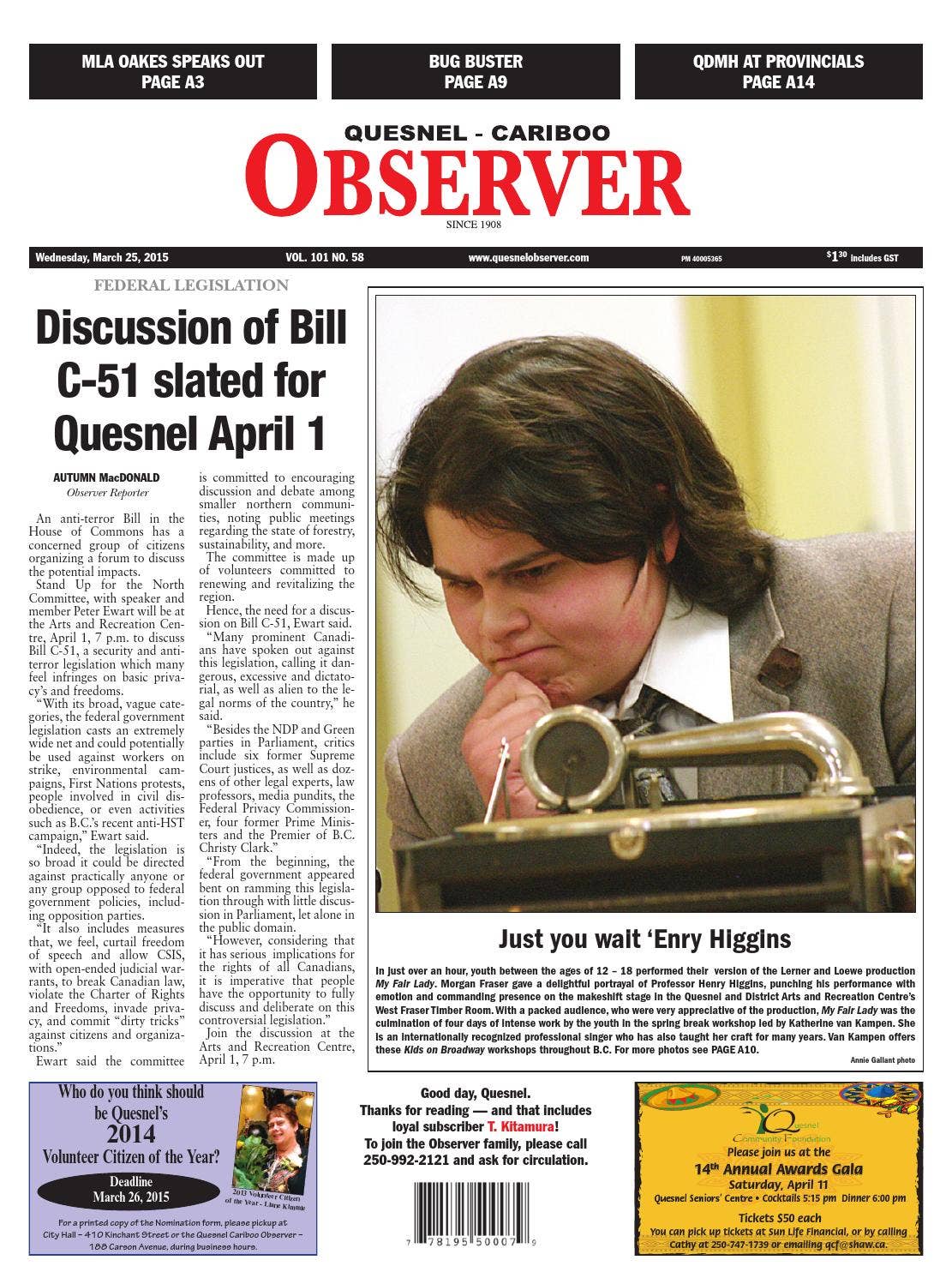 Quesnel Cariboo Observer, March 25, 2015 by Black Press Media Group - Issuu
