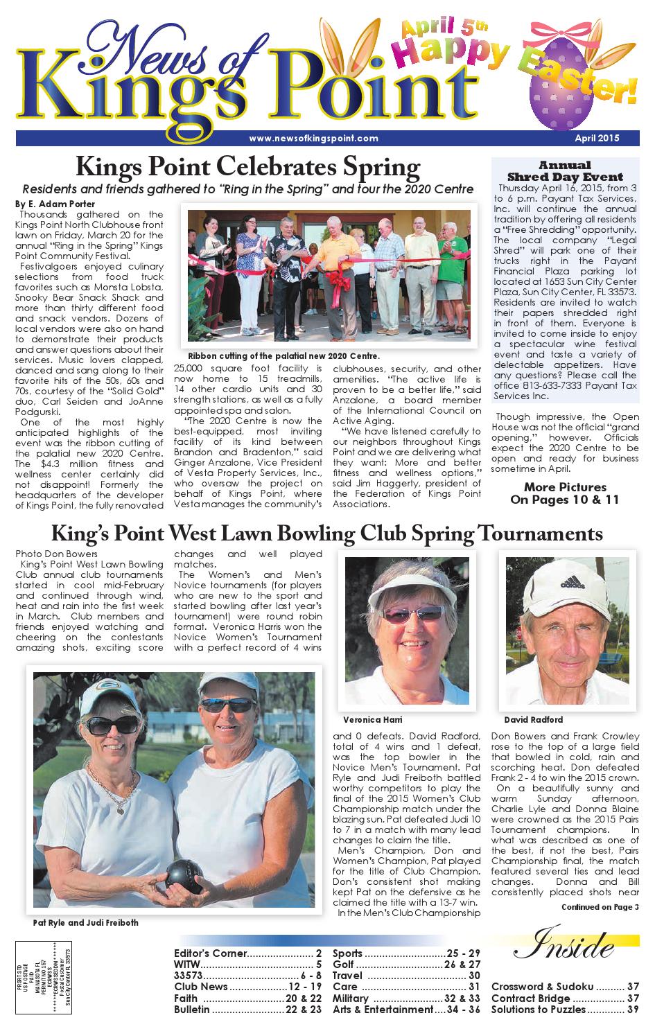 April 2015 News of Kings Point by The News of Sun City Center & South ...