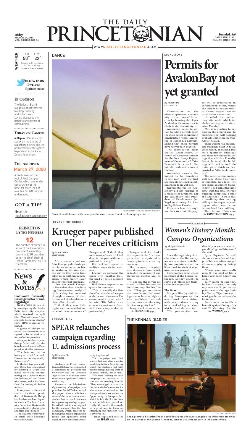 March 27, 2015 by The Daily Princetonian - Issuu