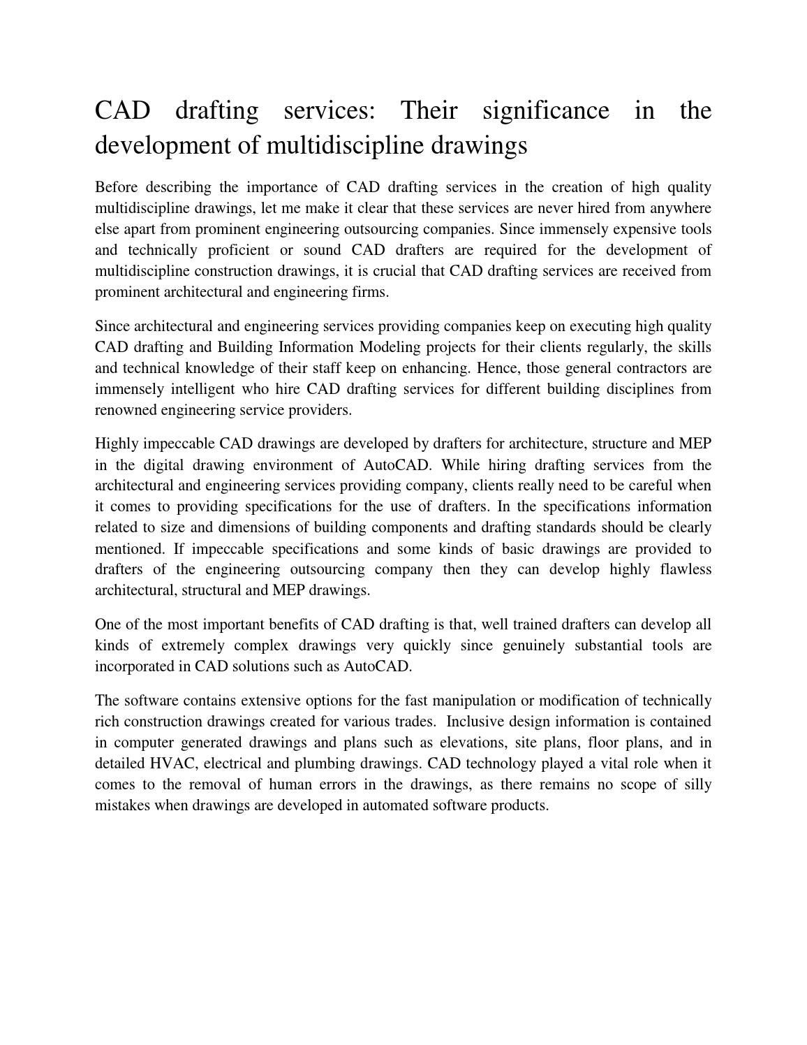 Cad drafting services by Albert Smith - Issuu