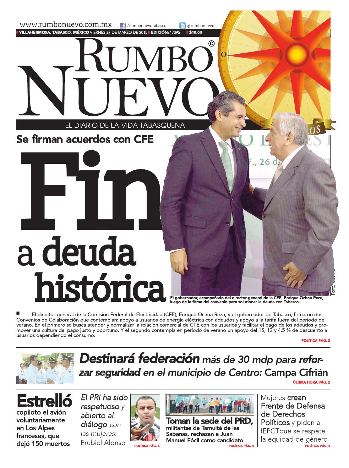 Rumbo Nuevo Viernes 27 de Marzo de 2015 by Grupo Rumbo Nuevo - Issuu