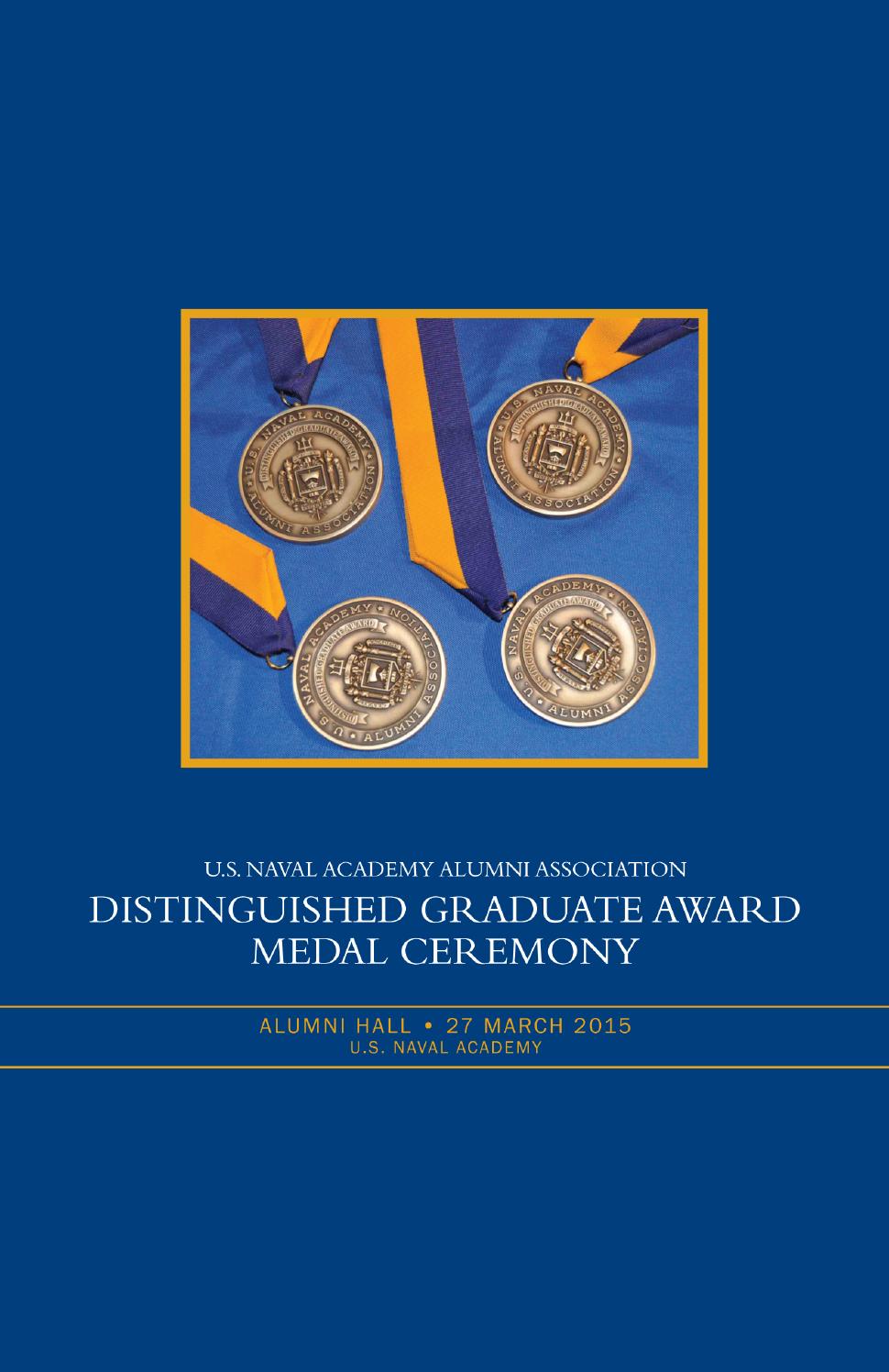 2015 Distinguished Graduate Award Ceremony Program by U.S. Naval ...