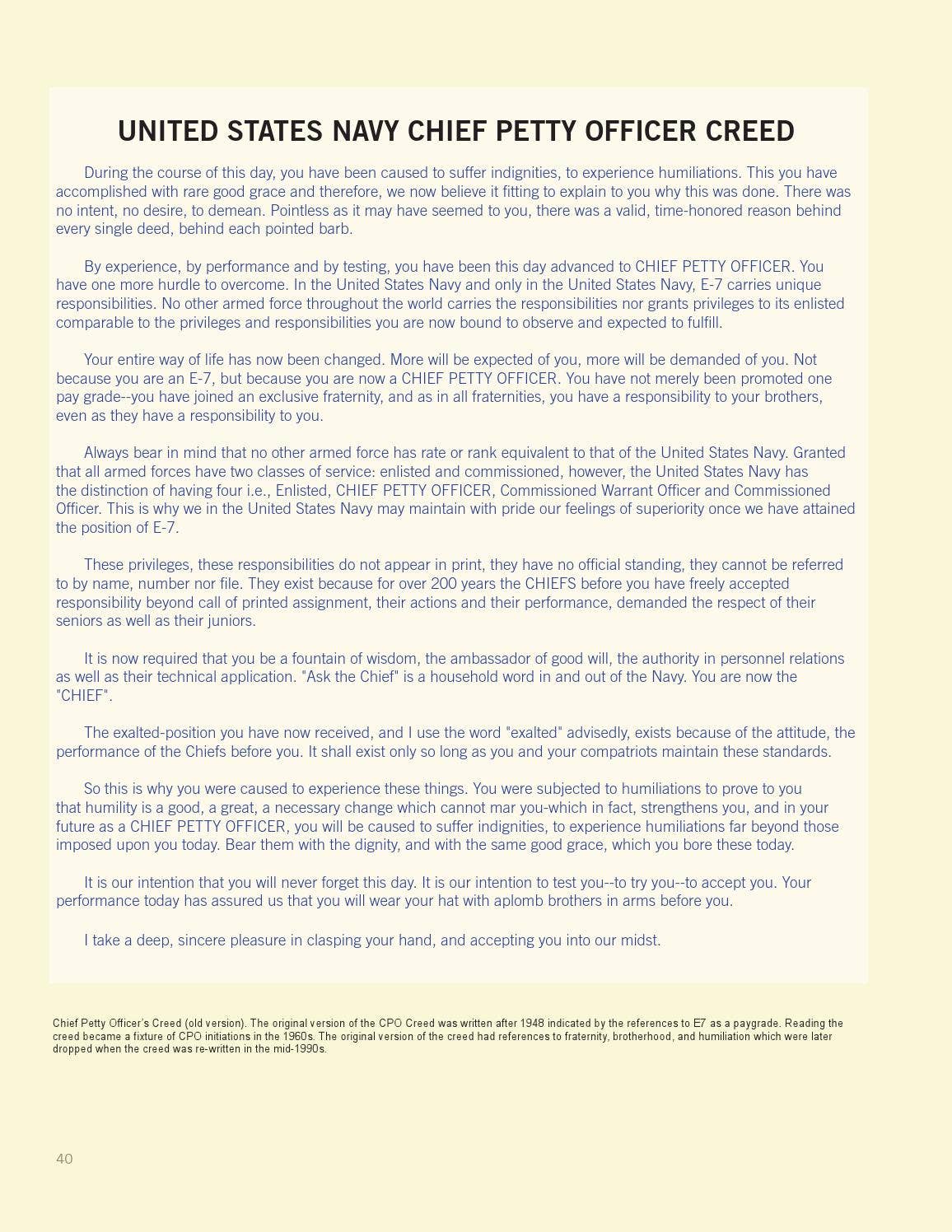 A Tradition of Change: CPO Initiations to CPO 365 by Naval Historical ...