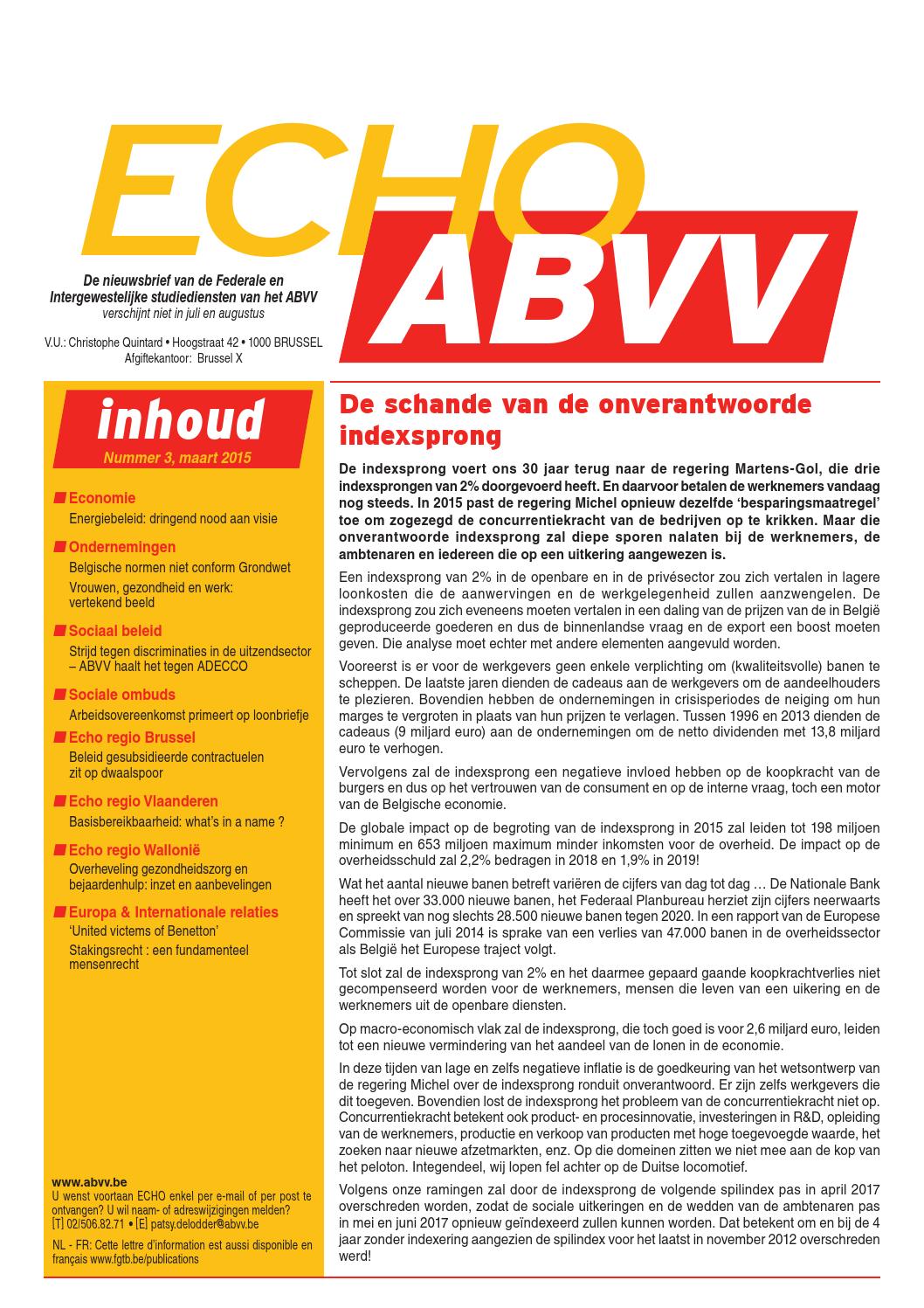 ABVV - Echo Nr. 3 van 2015 by ABVV - Issuu