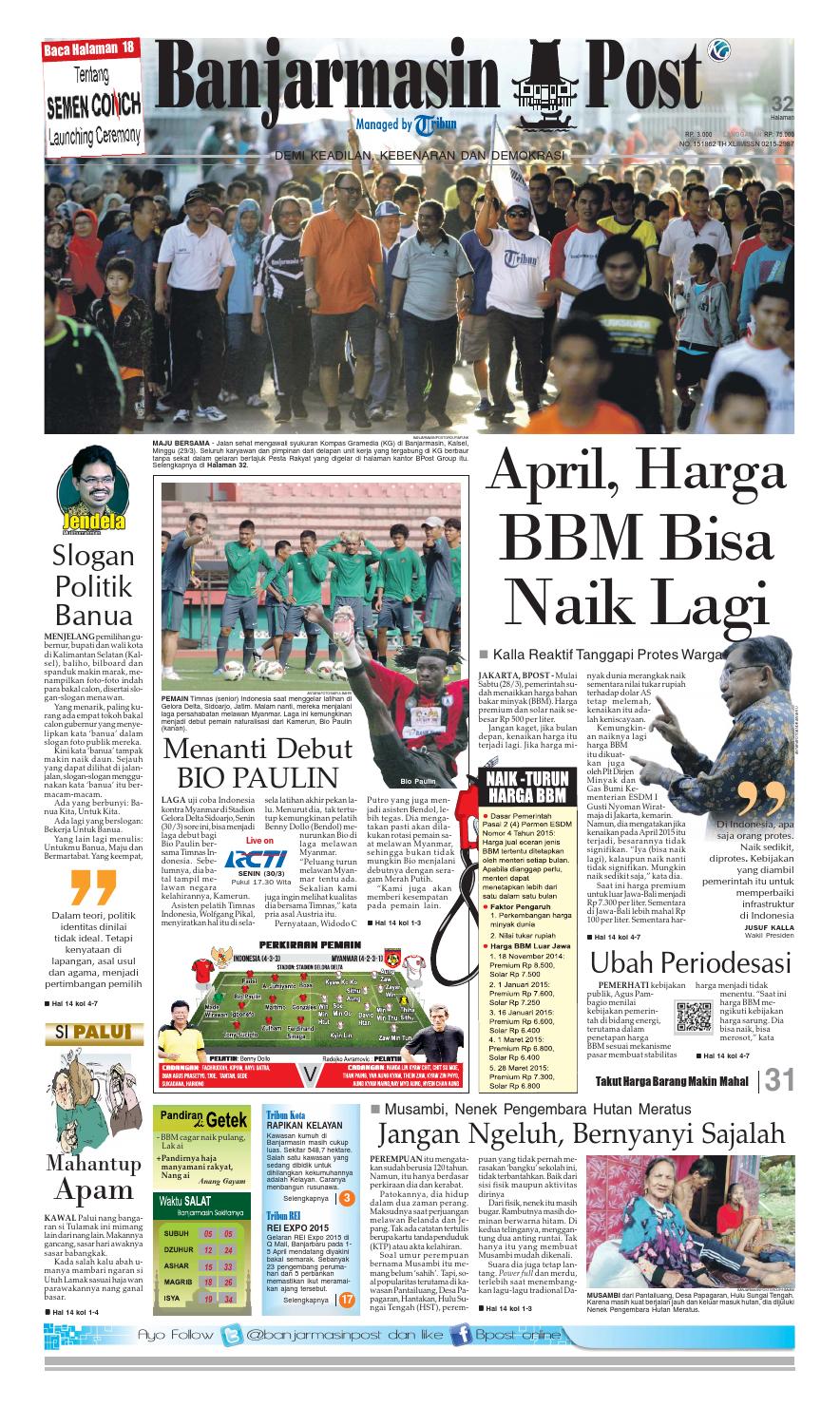 Banjarmasin Post Senin, 30 Maret 2015 by Banjarmasin Post - Issuu