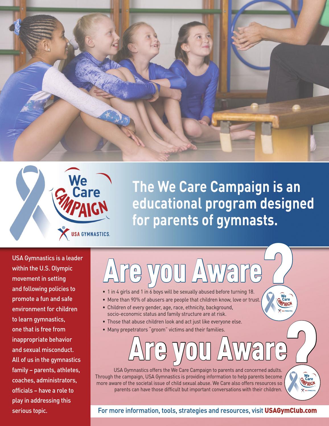 2015 We Care Campaign brochure by USA Gymnastics - Issuu