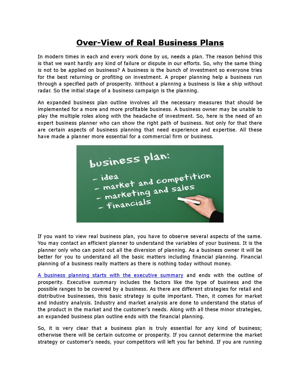 Over-View of Real Business Plans by OGS Capital - Issuu