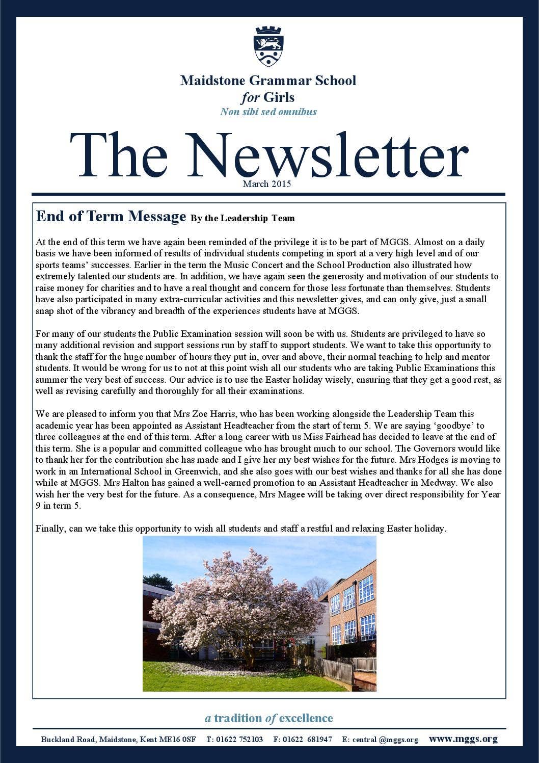 MGGS Spring newsletter march 2015 by Maidstone Grammar School for Girls ...