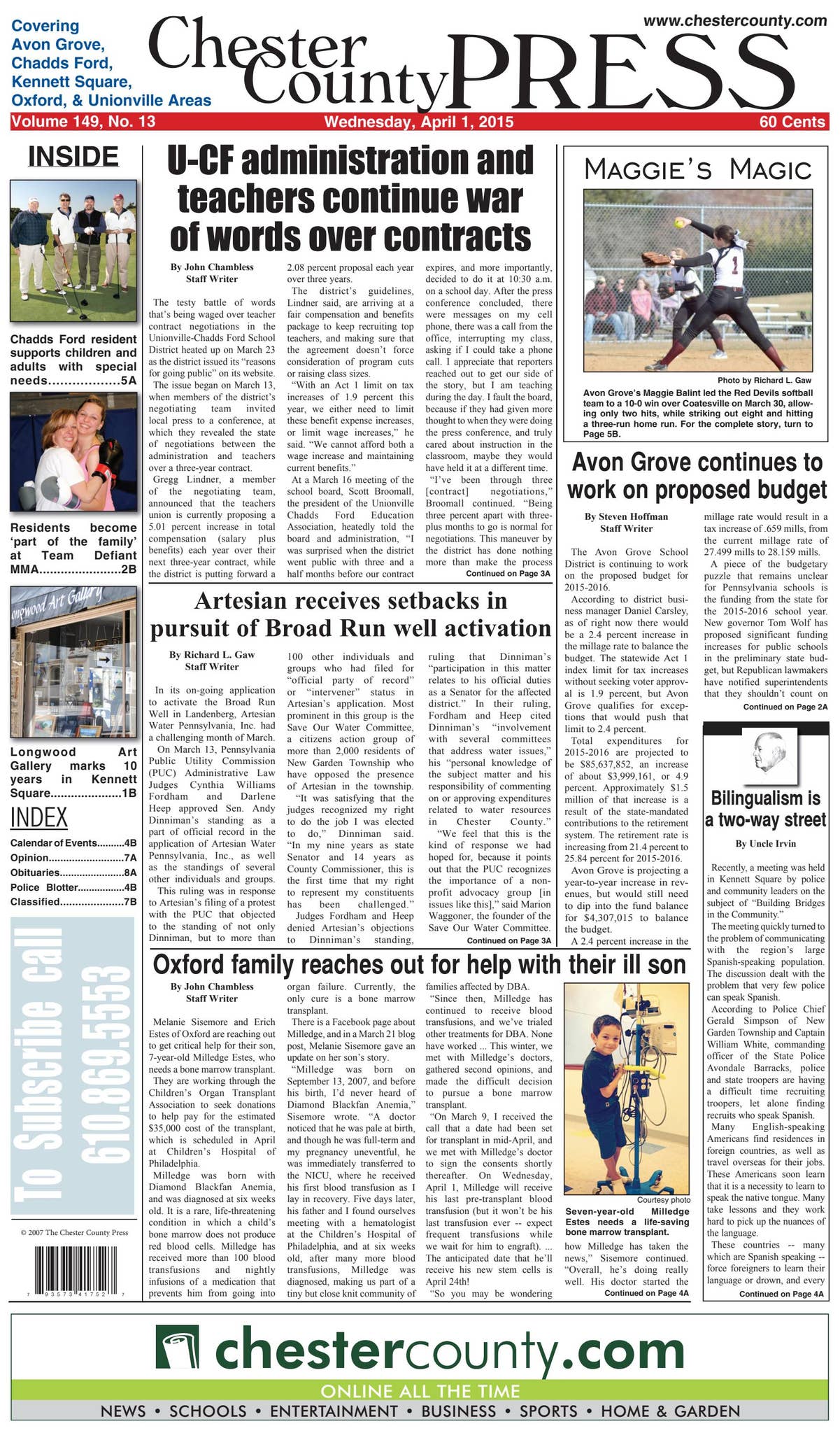 Chester County Press 4-01-2015 Edition by Ad Pro Inc. - Issuu
