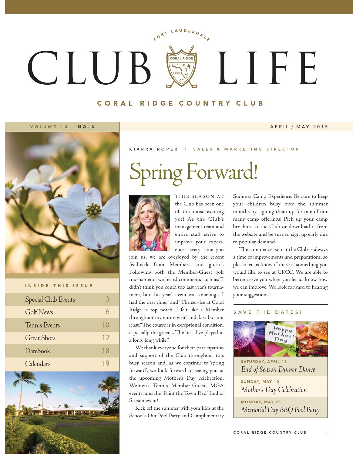 CRCC Club Life Newsletter April & May 2015 by Member Services - Issuu