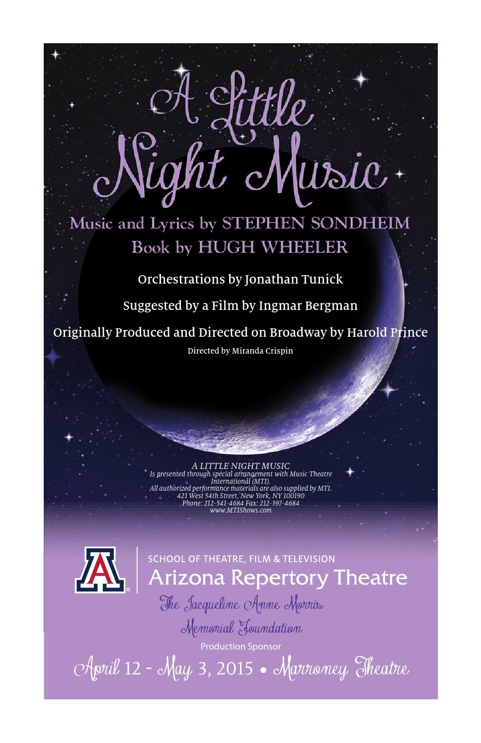 Arizona Repertory Theatre's A LITTLE NIGHT MUSIC Program by UA School ...