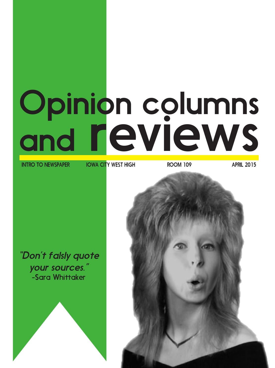 Intro. to Newspaper's 2015 opinion project by Foundations of Journalism ...