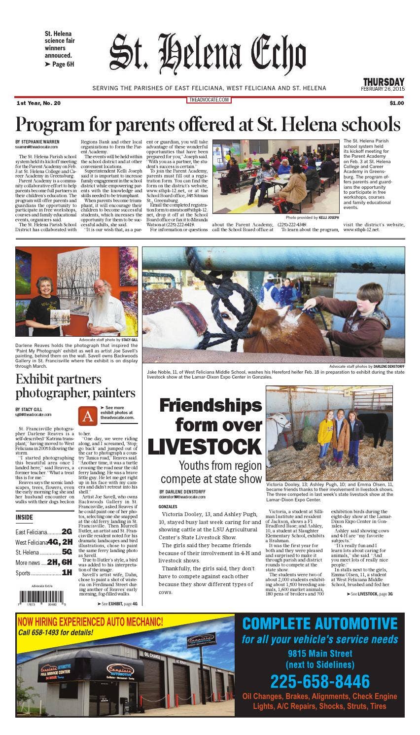 The St. Helena Echo 02-26-2015 by The Advocate - Issuu