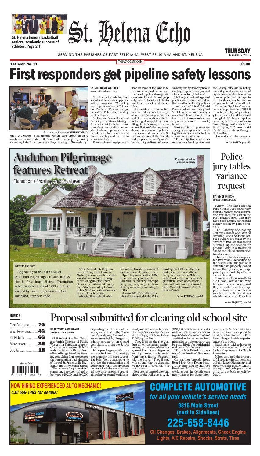 The St. Helena Echo 03-05-2015 by The Advocate - Issuu