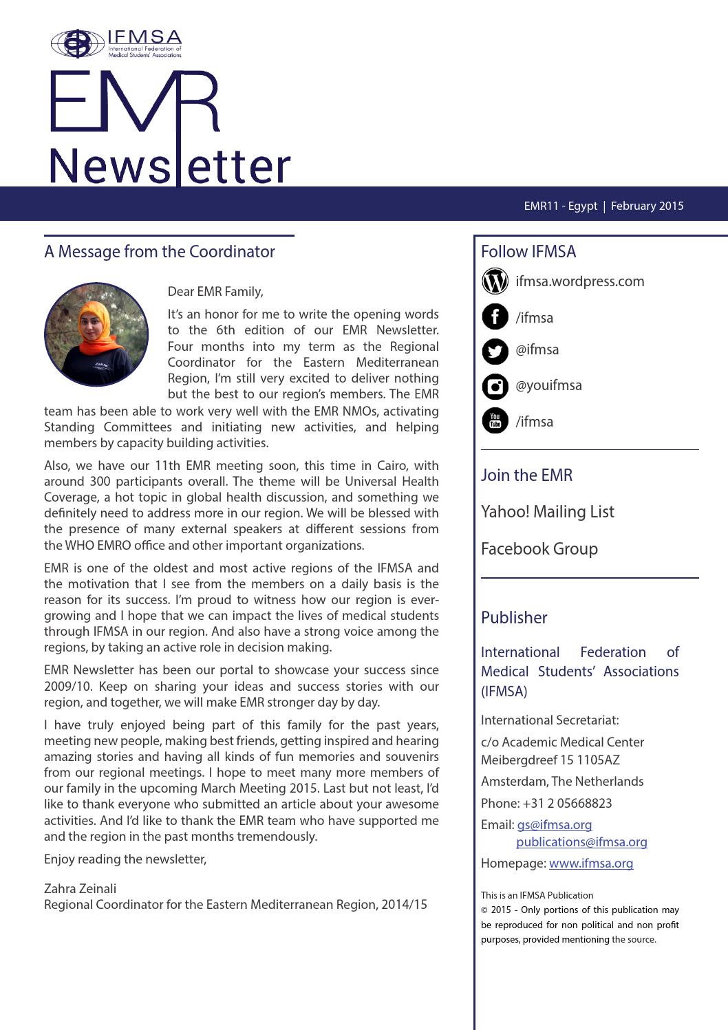 EMR Newsletter by International Federation of Medical Students ...