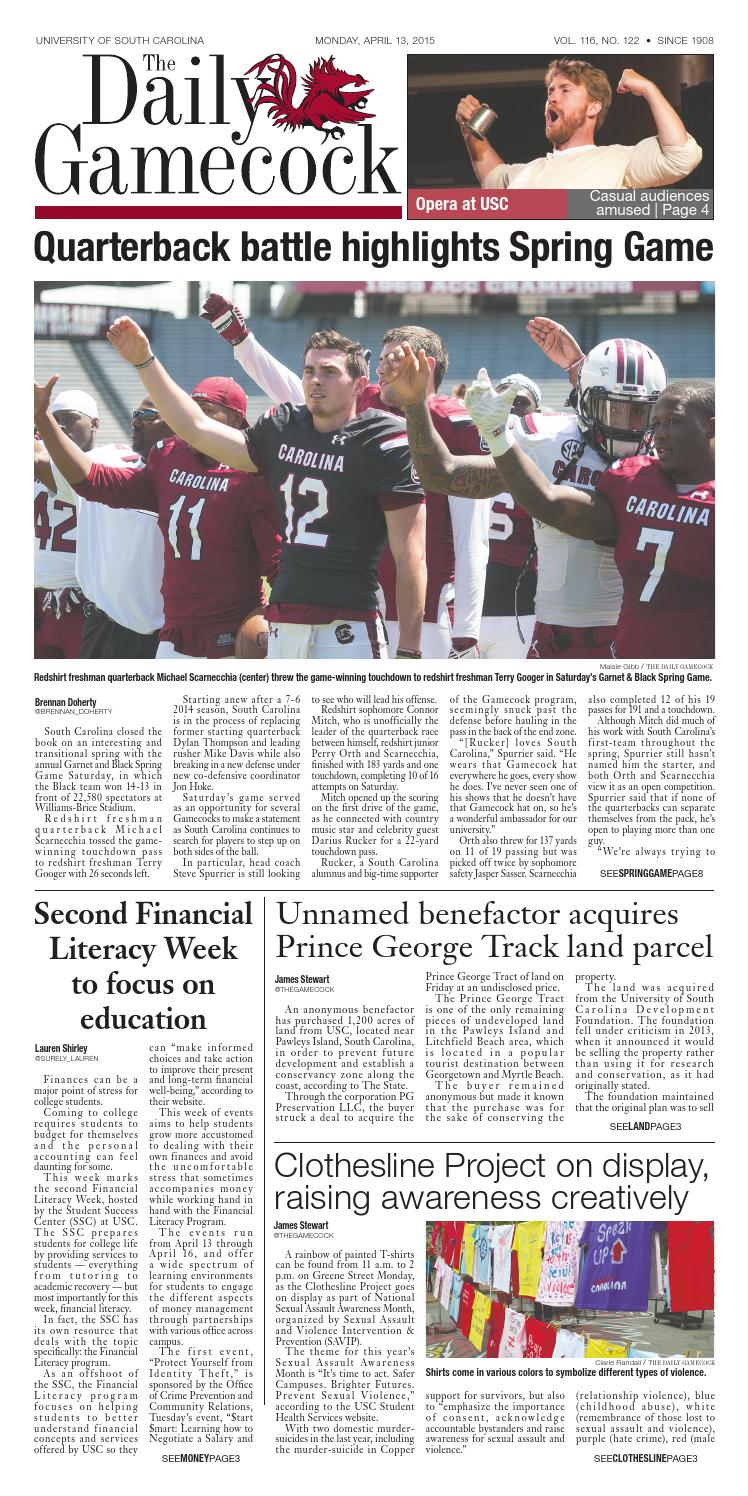 The Daily Gamecock 4/13/15 by Garnet Media Group - Issuu