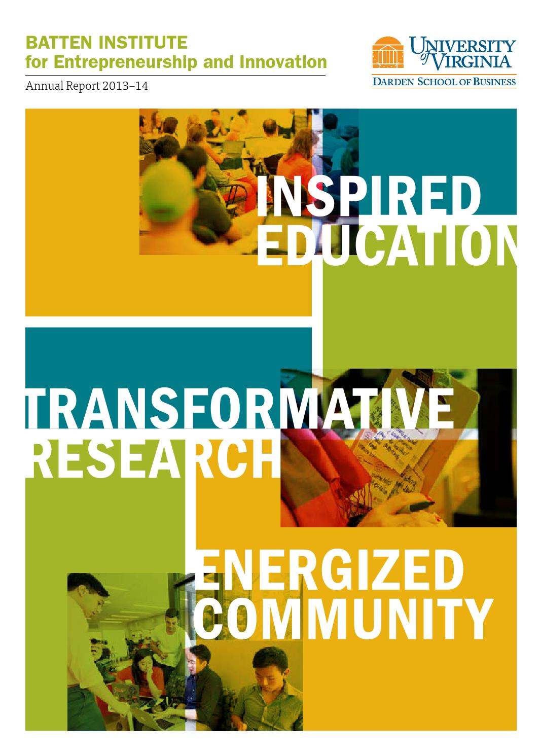 Batten Institute Annual Report 2013-14 by BattenInstitute - Issuu