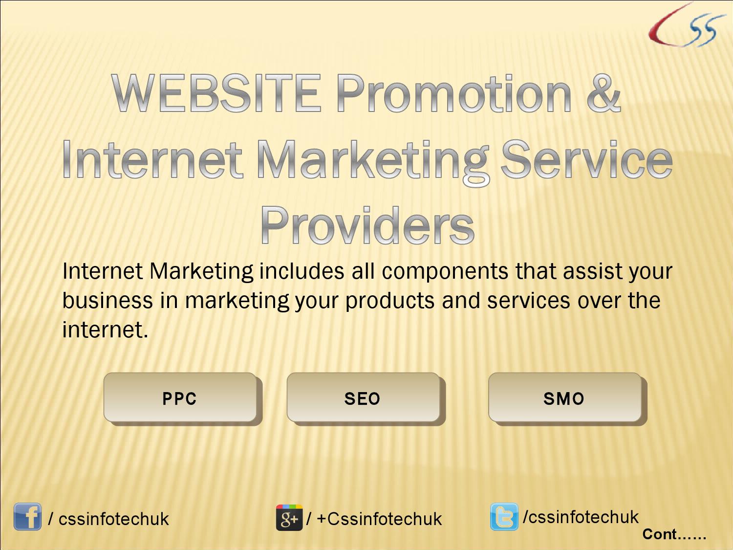 Website promotion & internet marketing service providers by CSS ...