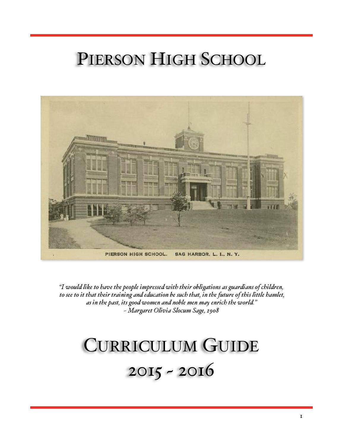 Pierson High School 2015-2016 Curriculum Guide by Sag Harbor Schools ...