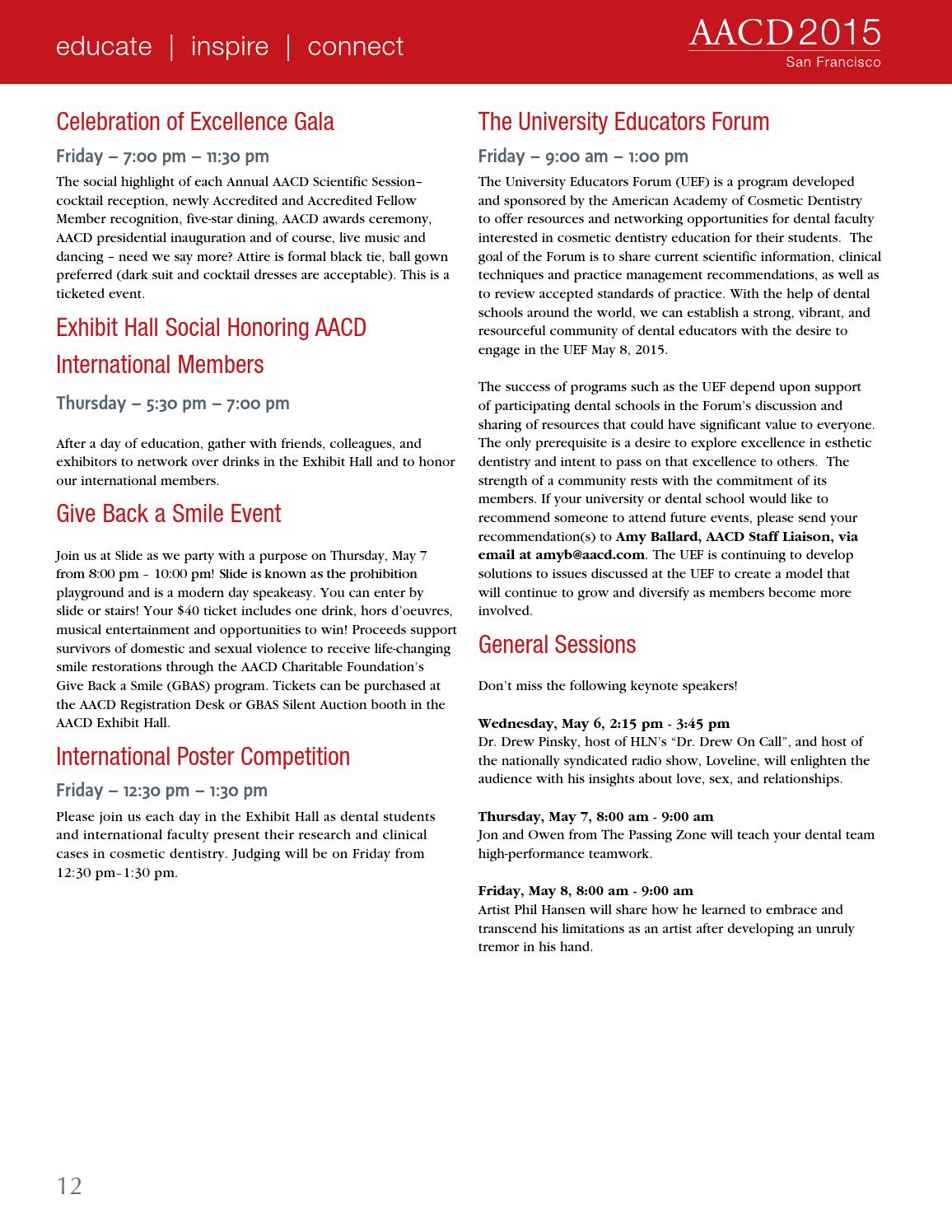 AACD 2015 Program Guide by American Academy of Cosmetic Dentistry - Issuu