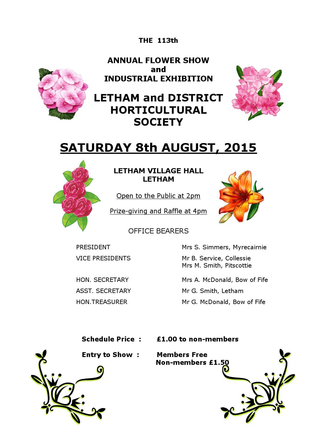 Letham Flower Show Schedule 2015 by Letham.org Website - Issuu
