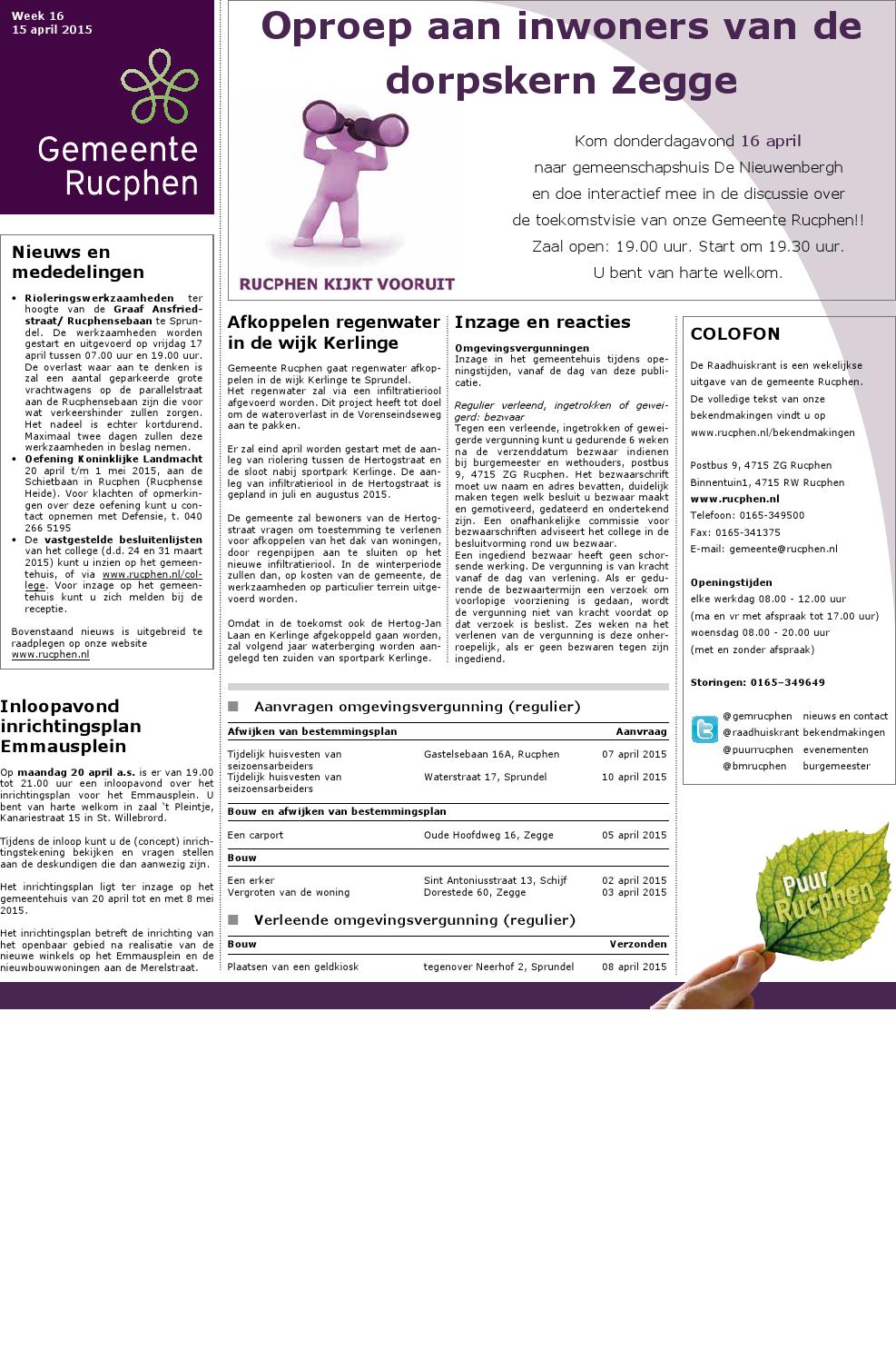 Gemeente Rucphen 15-04-2015 by Uitgeverij de Bode - Issuu