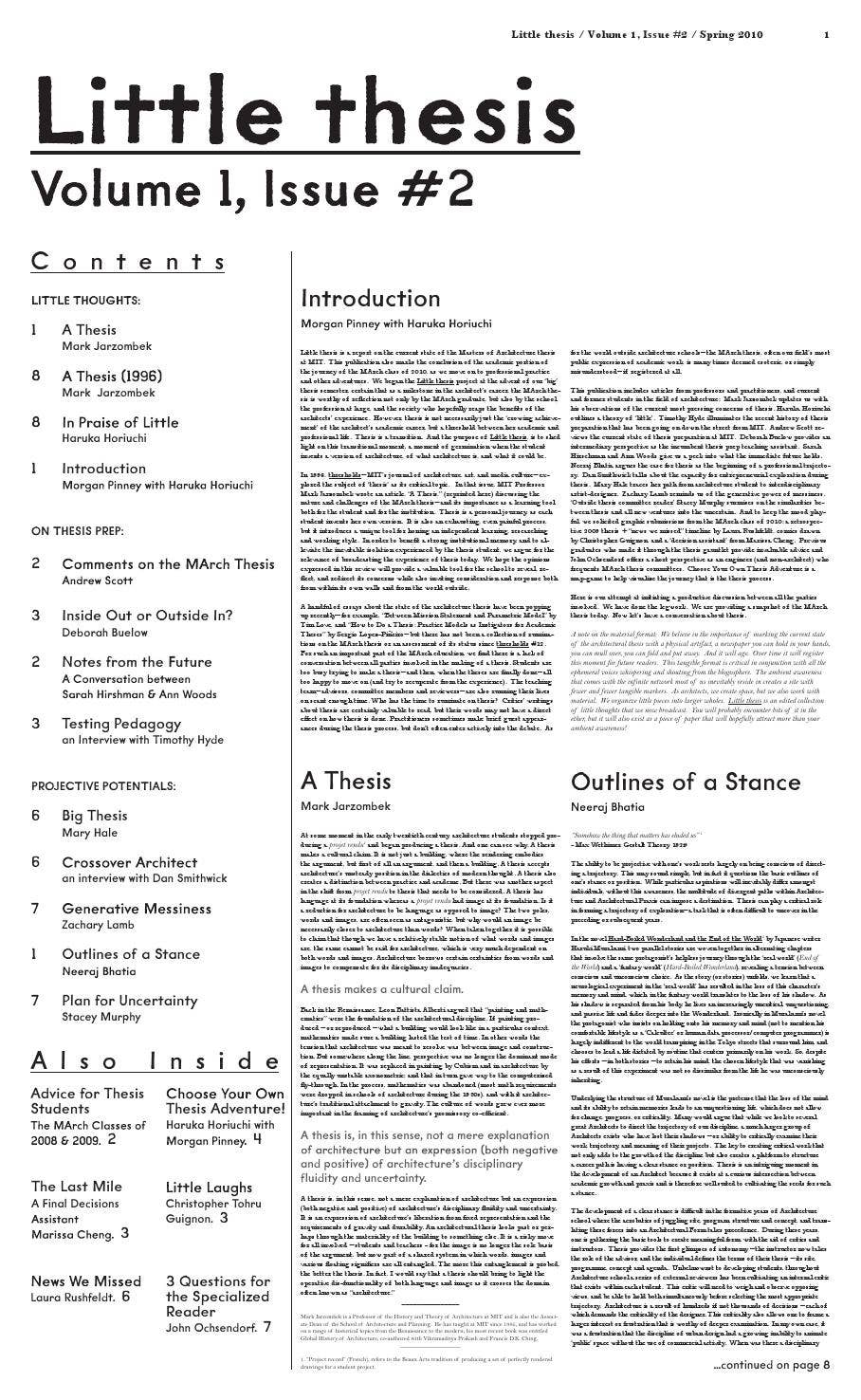 Little thesis, Volume #1 Issue #2 by MIT Architecture - Issuu