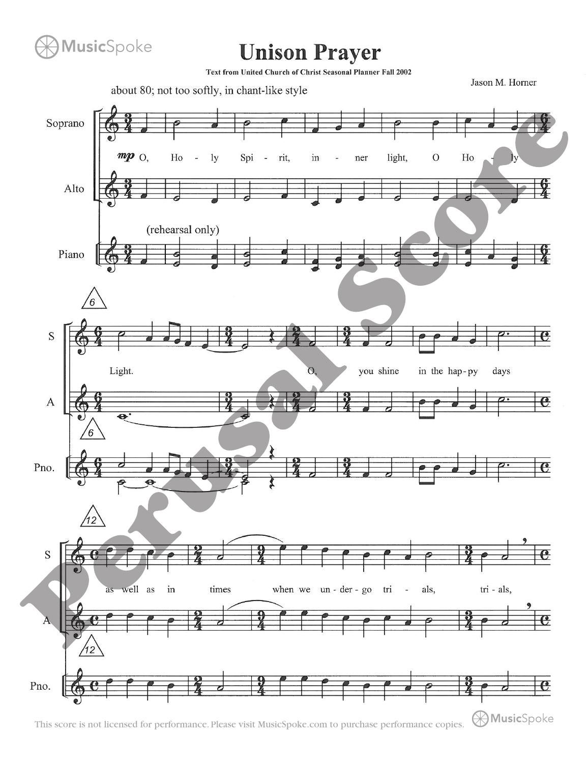 Unison Prayer | Jason Horner | MusicSpoke by MusicSpoke - Issuu