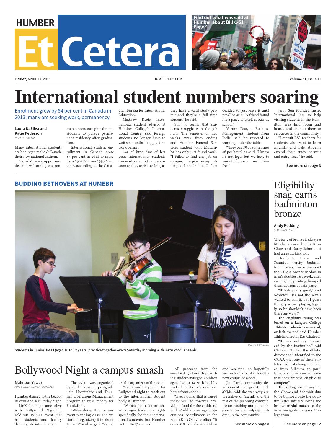 Humber Et Cetera Vol. 51, No.11 by Humber Et Cetera - Issuu