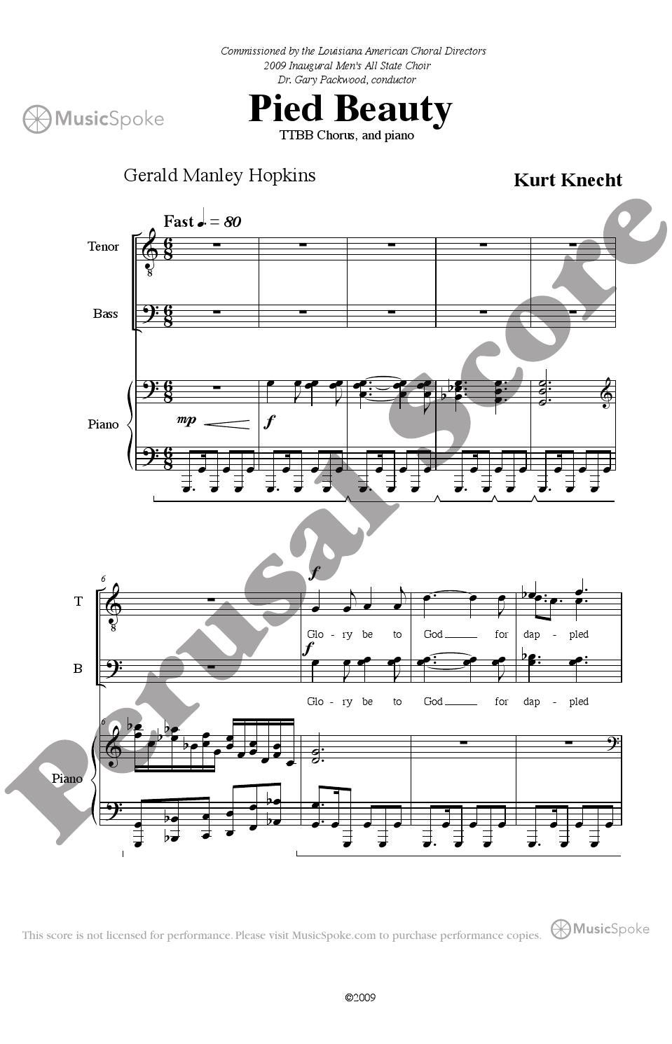 Pied Beauty | Kurt Knecht | MusicSpoke by MusicSpoke - Issuu