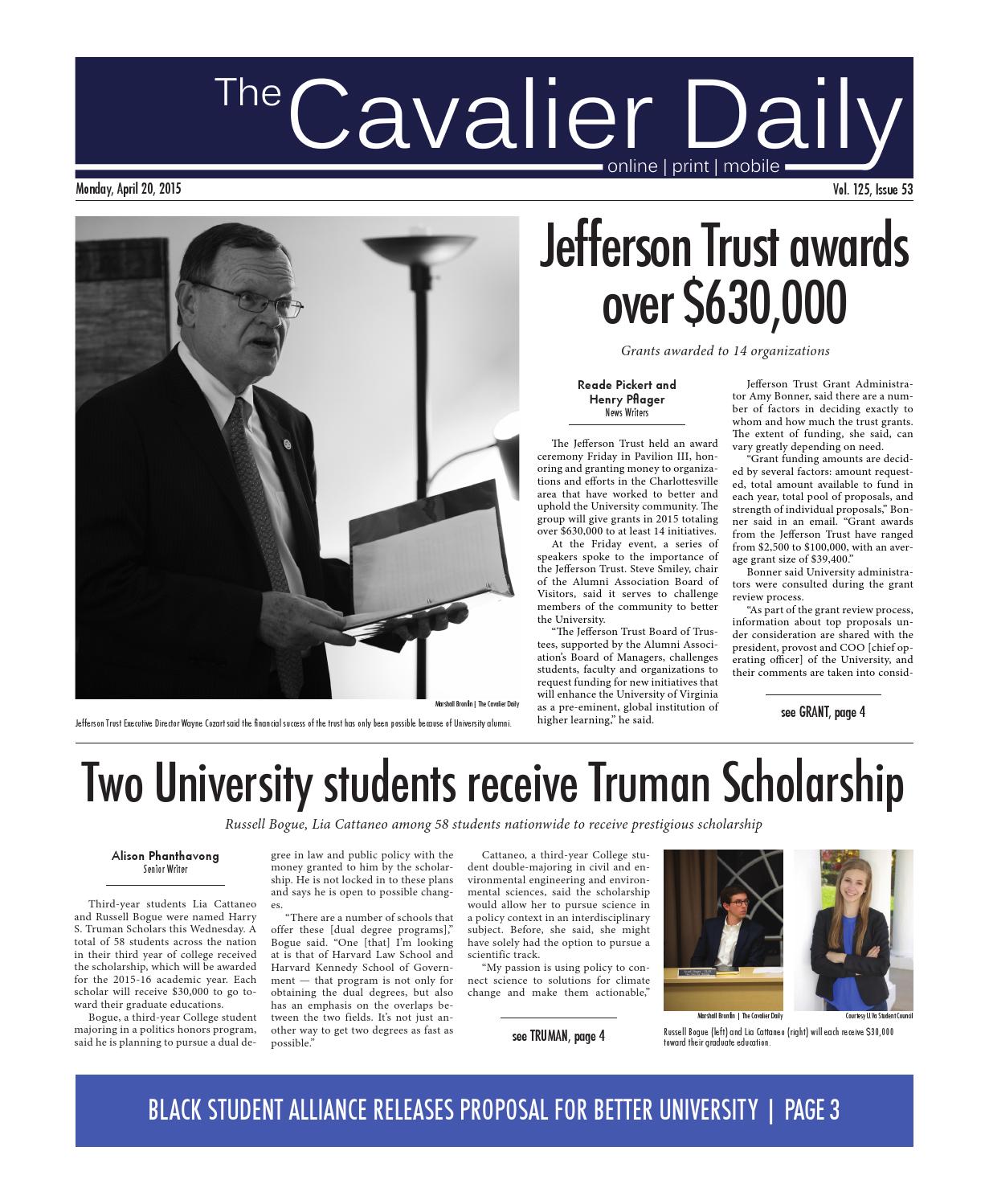 Monday, April 20, 2015 by The Cavalier Daily - Issuu