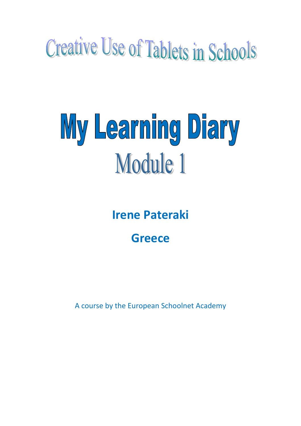 Learning DIary- Module 1 by Irene Pateraki - Issuu