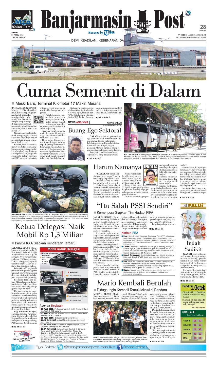 Banjarmasin Post Senin, 20 April 2015 by Banjarmasin Post - Issuu