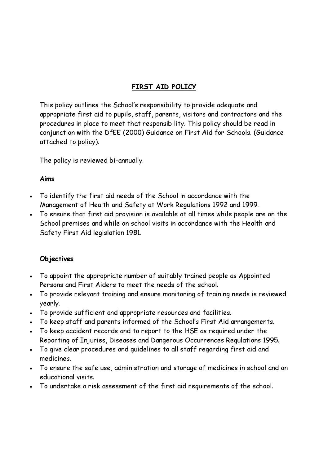 First Aid Policy by Schudio - Issuu